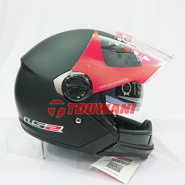 Jual Helm LS2 OF569.1 Scape Solid Matt black open face double visor de
